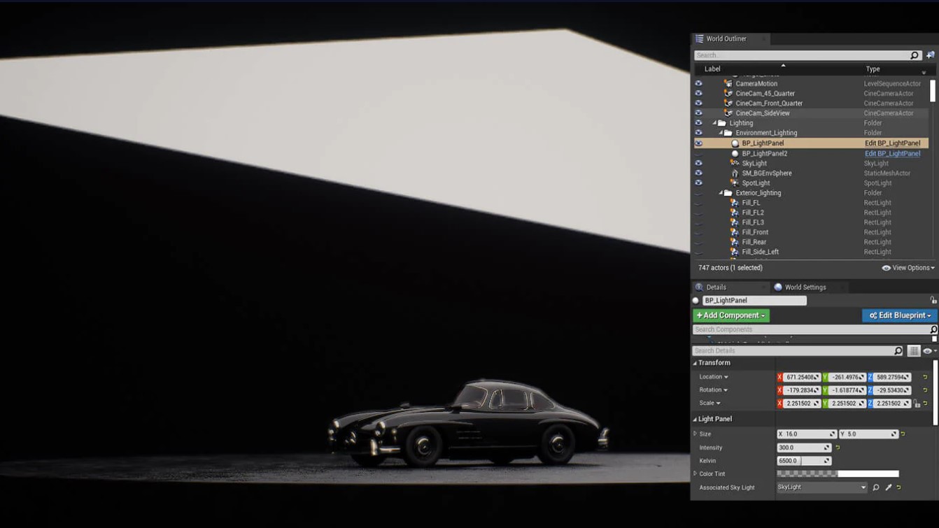How to set up automotive studio lighting in Unreal Engine (Part 1 ...