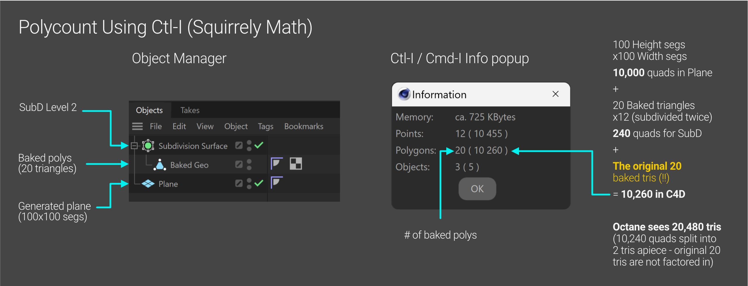 The relationship between Polygons and Memory in C4D and Octane