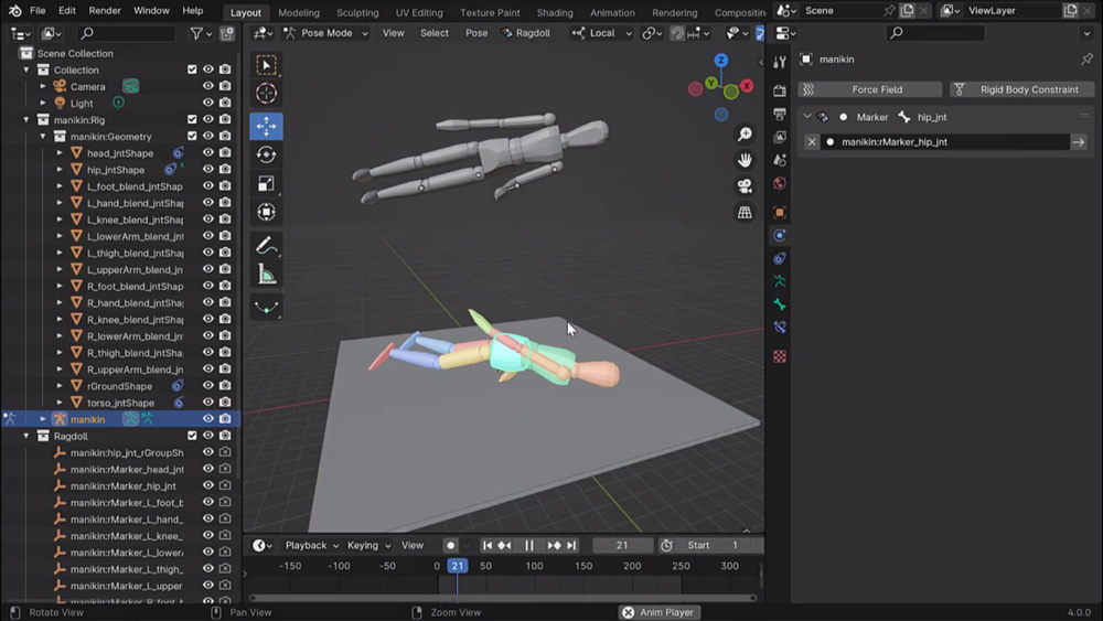 Exploring New Feature: RagDoll For Blender | Blender Render farm