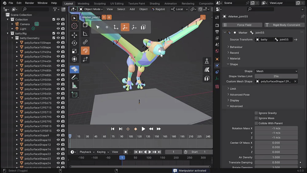 Exploring New Feature: RagDoll For Blender | Blender Render farm
