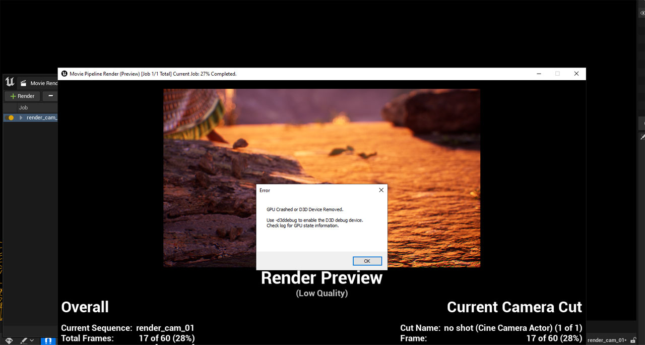 Troubleshooting GPU Crashes and D3D Device Issues in Unreal Engine